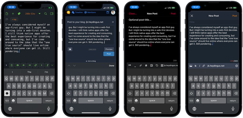 Character counts mismatch - Apps - Micro.blog Help Center